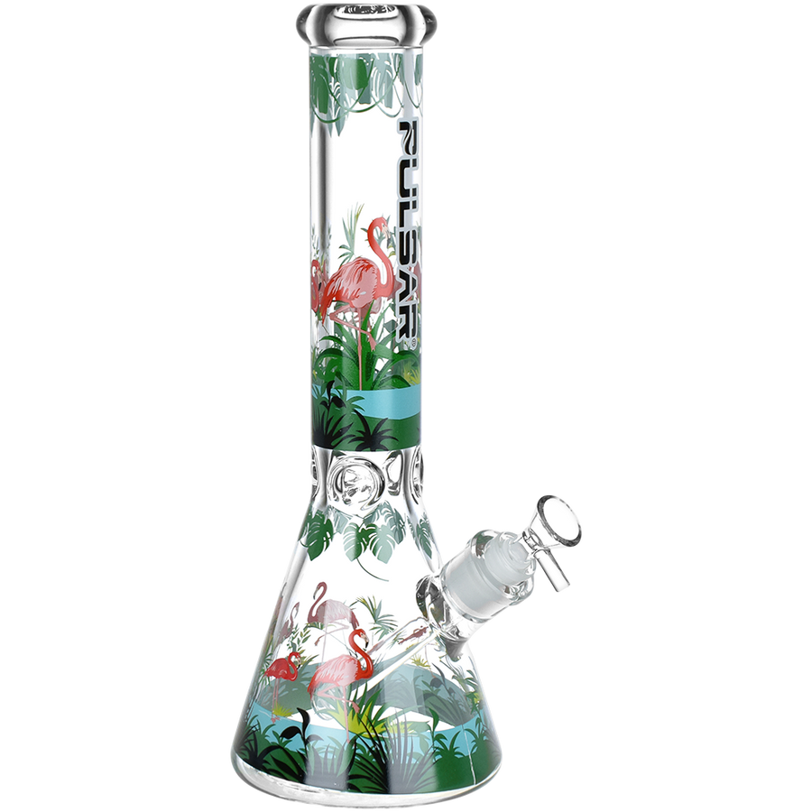 Pulsar Chillin Flamingos Beaker Bong - Two Sizes · Dyspensr Wholesale